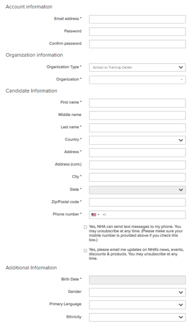 How to Create an NHA Candidate Account